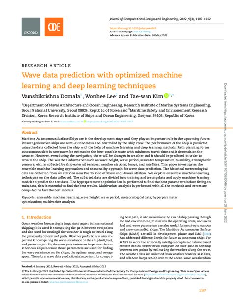 Pdf Wave Data Prediction With Optimized Machine Learning And Deep Learning Techniques