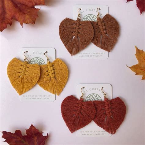 Macrame Leaf Earrings
