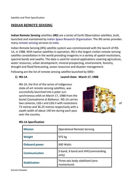 Indian Remote Sensing Pdf Space And Astronomy Science