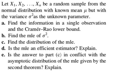 solved let xi xz xn be a random sample from the normal distribution