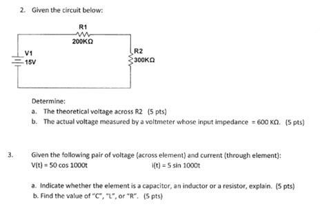 Solved Given The Following Circuit Draw The Thevenin Chegg