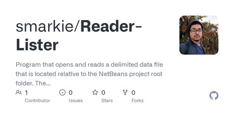 Github Smarkiereader Lister Program That Opens And Reads A Delimited Data File That Is