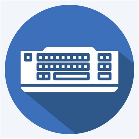 Icon Keyboard Suitable For Computer Components Symbol Long Shadow Style Simple Design