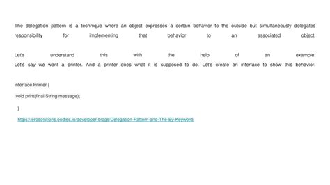 ppt delegation pattern and the by keyword powerpoint presentation