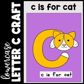 Letter C Craft C Is For Cat Craft Lowercase Letter Sound ABC Alphabet Craft