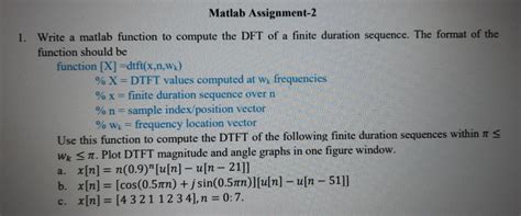 Solved Matlab Assignment 2 1 Write A Matlab Function To