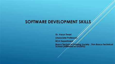 Software Development Skills And Sdlc Ppt