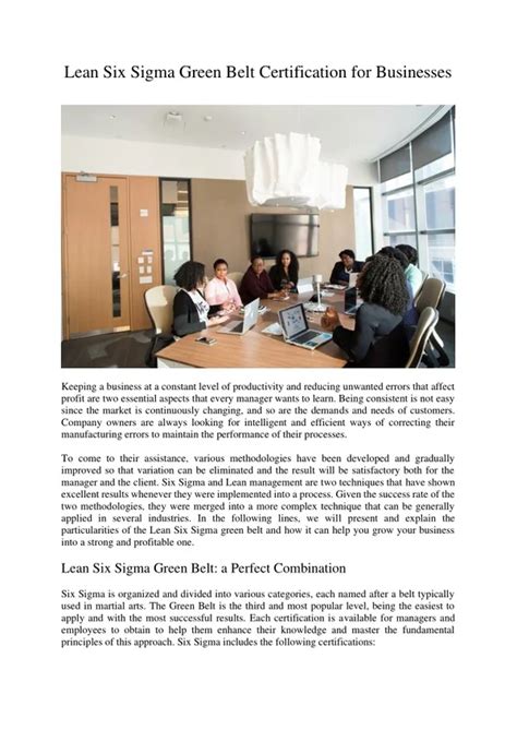 Ppt Lean Six Sigma Green Belt Certification For Businesses Powerpoint