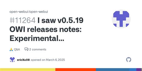 I Saw V0519 Owi Releases Notes Experimental Elasticsearch Vector Db