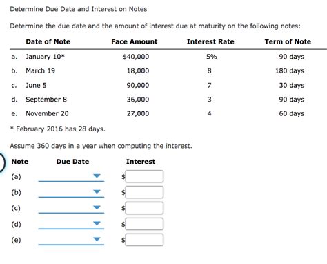 solved determine due date and interest on notes determine