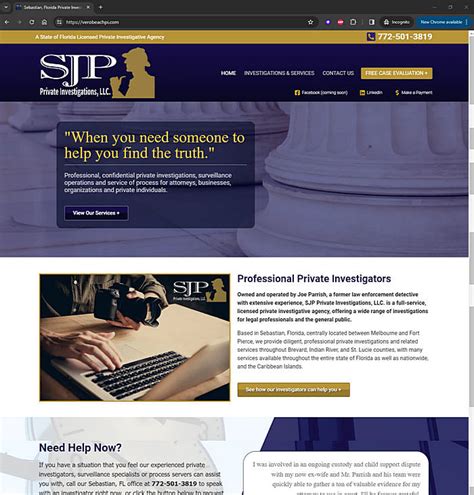 Website Design For Private Investigator Sjp Private Investigations
