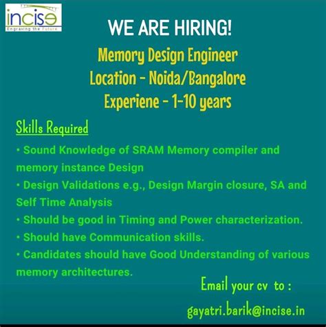 Gayatri Barik On Linkedin Memory Noida Incise Memorydesign Sram
