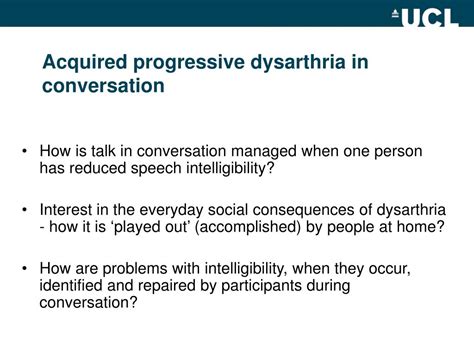 Ppt Acquired Progressive Dysarthria In Conversation Powerpoint