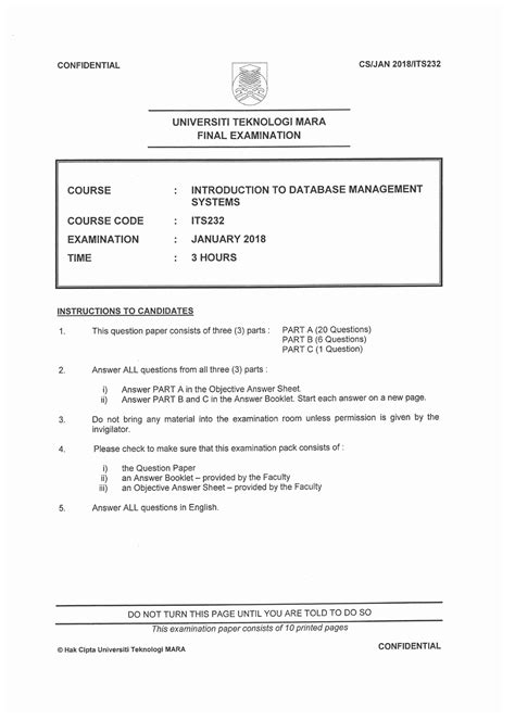 Ict200 January 2018 Past Year Exam Introduction To Database Design
