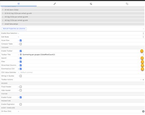 Dynamic Evaluation If A Table Should Enable Toolbar Search Filter Showhide Columns And