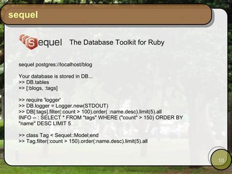 Ruby Off Rails Rack Sinatra And Sequel Odp