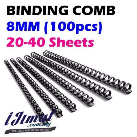 Plastic Comb Binding Rings Binding Comb Ring 8mm Black 100pcs Box I