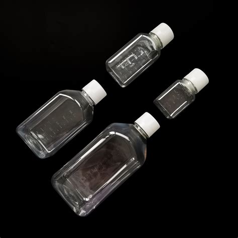 Sample Free Laboratory Sterile 1l Graduated Colorless Clear Serum Buffer Screw Cap Media Flask