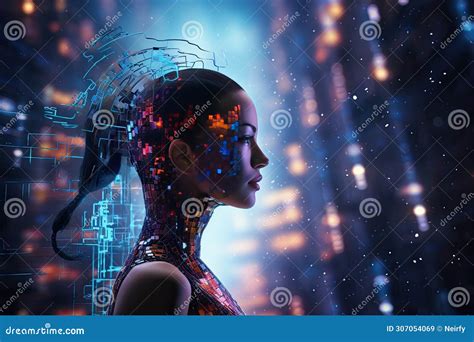 Machine Learning Algorithms Illustration Uhd Futuristic Data Collecting Stock Illustration