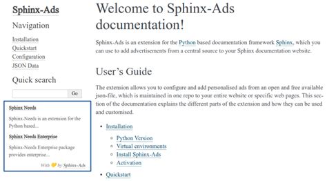 Quickstart — Sphinx Ads Docs