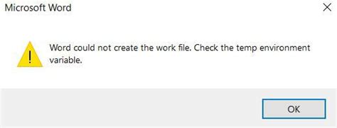 Could Not Create The Work File” Error In Office Microsoft Qanda