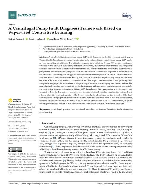 4 A Centrifugal Pump Fault Diagnosis Framework Based On Supervised Contrastive Learning Pdf