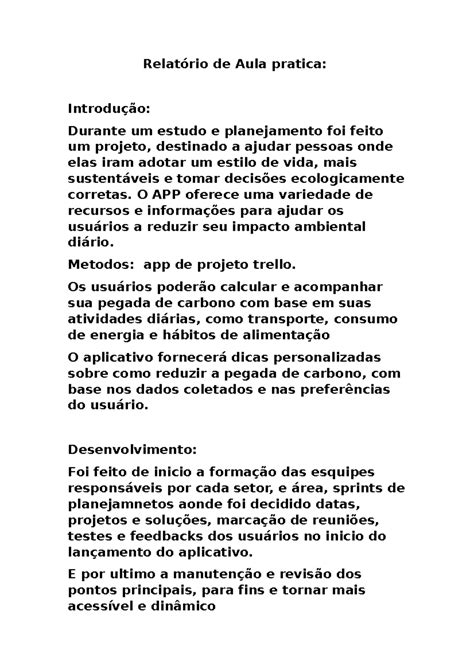 Doc Modelo De Relatorio De Aula Pratica Nathalia Onassis Academia Edumodelo De Relatorio De Aula