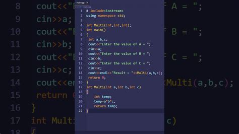 Write A C Program To Multiply Three Numbers Using Function Pwos