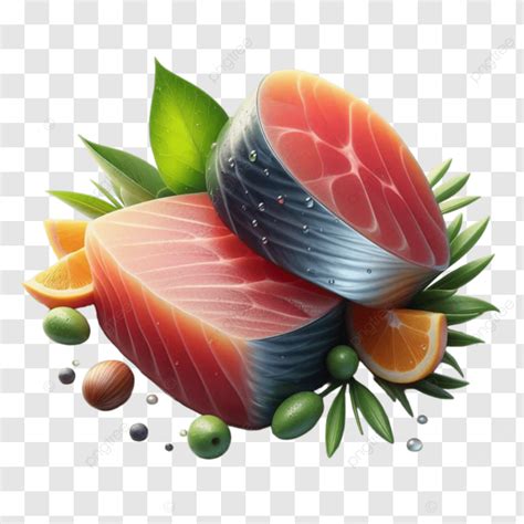 풍미 가득한 참치 스테이크 풍미 가득한 참치 스테이크 향신료와 허브의 혼합으로 강화 매력적이고 식욕을 돋우는 모습을 보여줍니다 Png 일러스트 및 이미지 에 대한 무료