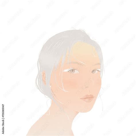 Beautiful Young Grey Haired Woman Japanese Yuki Onna Yokai Famous