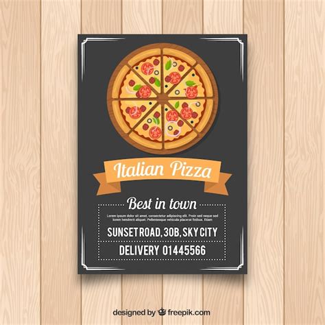 전단지 템플릿 피자 무료 벡터