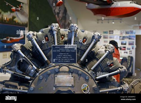 A Wright Cyclone Aircraft Engine On Display At The British Columbia Aviation Museum In Sidney