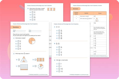 Fractions Decimals And Percentages Sats Question Pack Maths Hub Third Space Learning