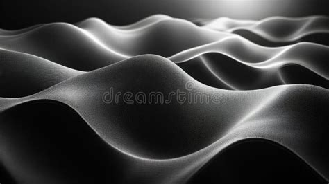 Abstract Flowing Black Fabric Waves Generative Ai Stock Illustration Illustration Of Visual