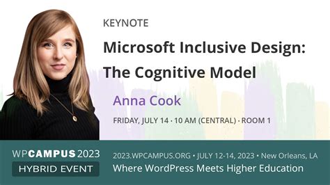 Microsoft Inclusive Design The Cognitive Model WPCampus July New Orleans LA