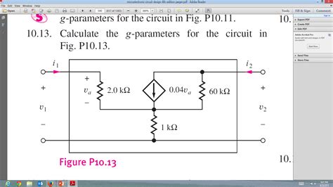 solved calculate the g parameters for the circuit in