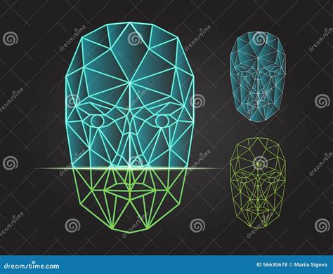 Face Recognition And Scanning Biometric Security Stock Vector Illustration Of Detection