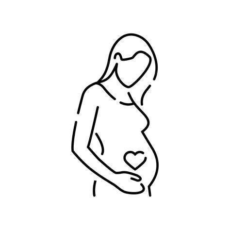 Premium Vector Pregnancy Care Linear Icon Prenatal Period Motherhood