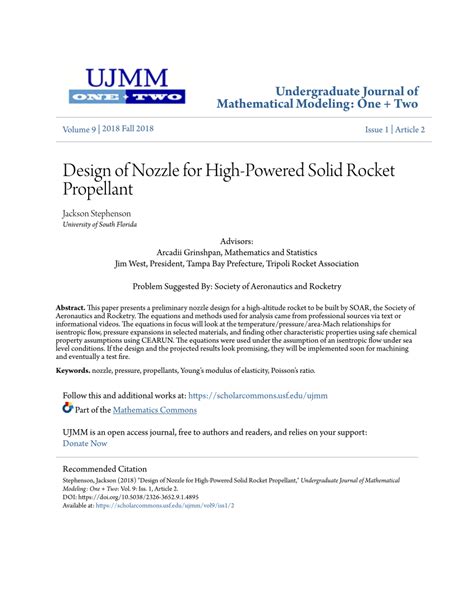 Pdf Design Of Nozzle For High Powered Solid Rocket Propellant