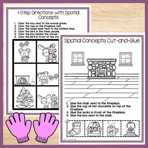Winter Prepositions And Spatial Concepts Worksheets And Flashcards For