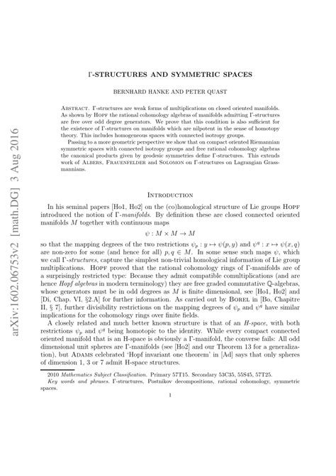 Pdf Gamma Structures And Symmetric Spaces