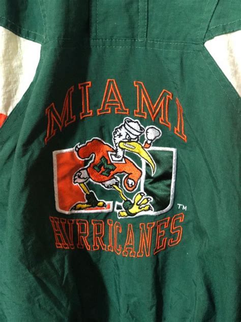 Pullover Windbreaker Starter Color Block Miami Hurricanes Embroidered