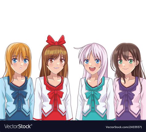 Anime Manga Girl Royalty Free Vector Image Vectorstock