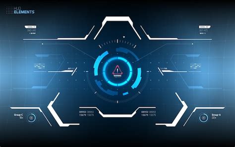 미래형 Hud 인터페이스 화면 디자인 프리미엄 벡터