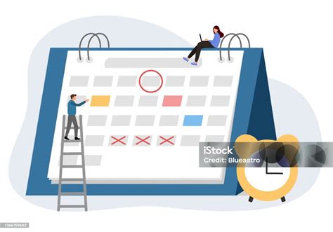 계획 일정 개념 벡터 그림입니다 시간 관리 일정에서 일정과 약속을 확인합니다 0명에 대한 스톡 벡터 아트 및 기타 이미지 0