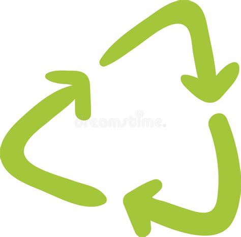 Green Recycle Symbol With Three Rounded Arrows Rotating Clockwise