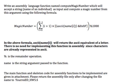 Solved Write An Assembly Language Function Named