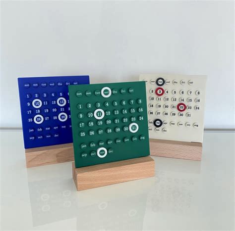 라슬레 8컬러 우드 링어데이트 달력 사무실 데스크탑 장식품 파리감성 Diy 캘린더 선물 위시버킷