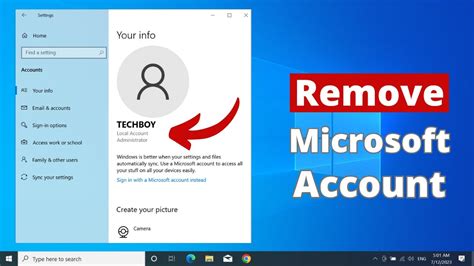 How To Remove Microsoft Account In Windows 10 YouTube