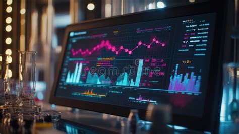 Analyzing Scientific Data On Modern Display Screen Stock Image Image Of Screen Advanced